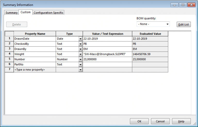 How to use custom properties in the SOLIDWORKS API (part 9)