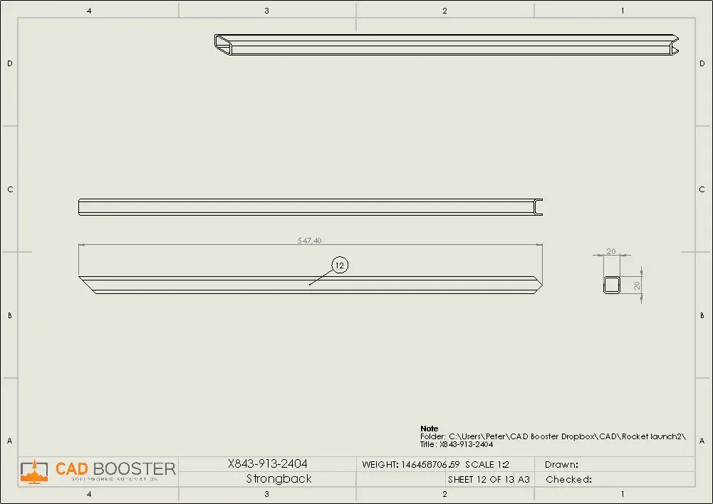Weldment drawing: a sheet for every body in one click - CAD Booster