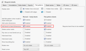 Add dimensions to bend lines in flat patterns automatically - CAD Booster